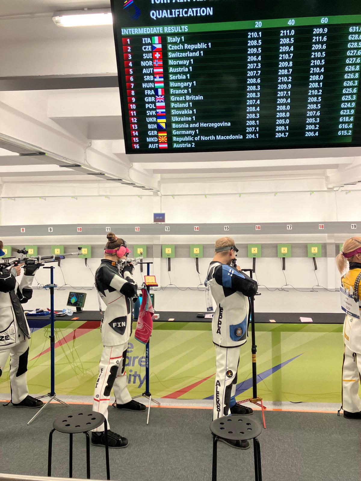 3rd European Games. Puola 10m ilmakivääri mixed team. Unkari voittoon ...